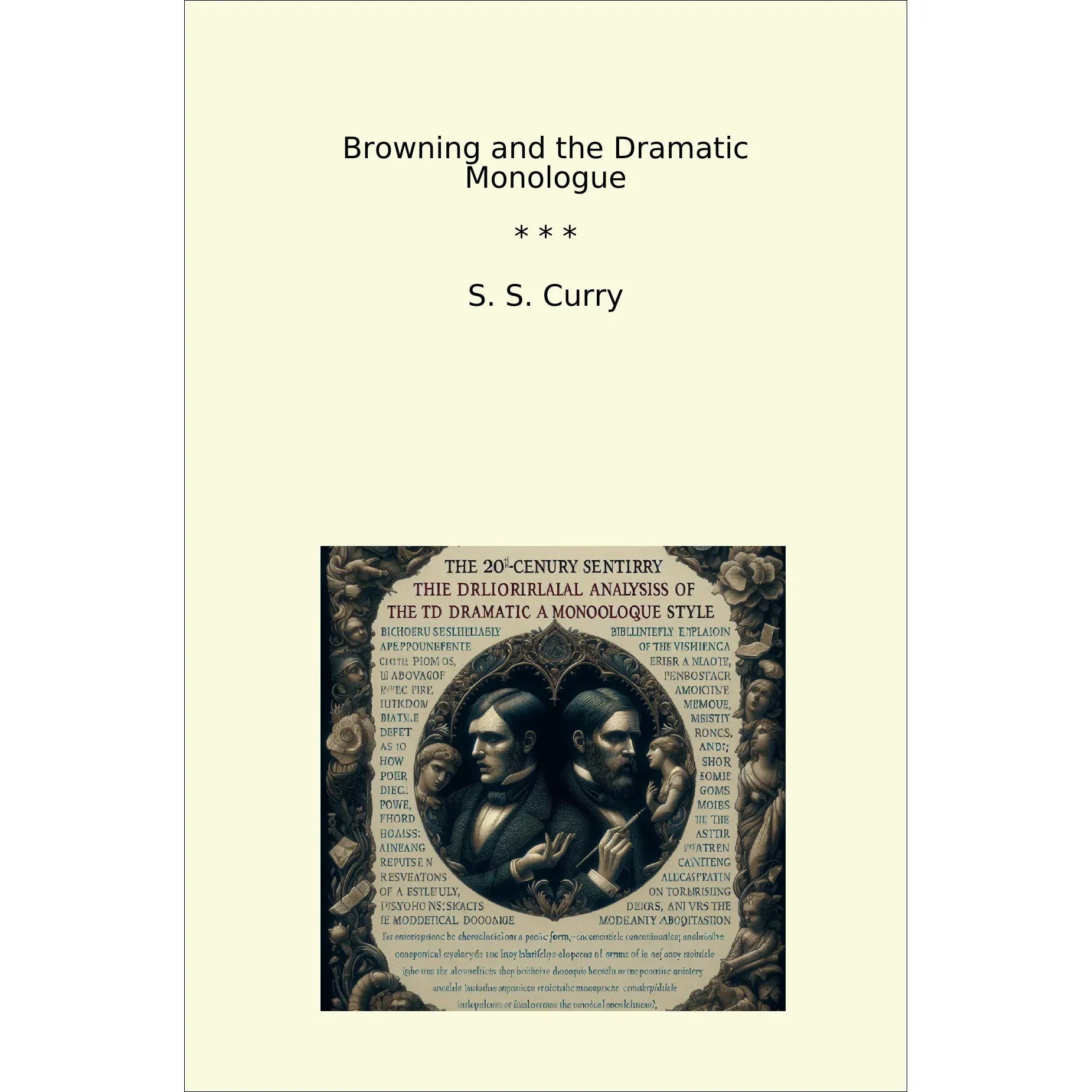 Buy Book Browning and the Dramatic Monologue – HeritageReads
